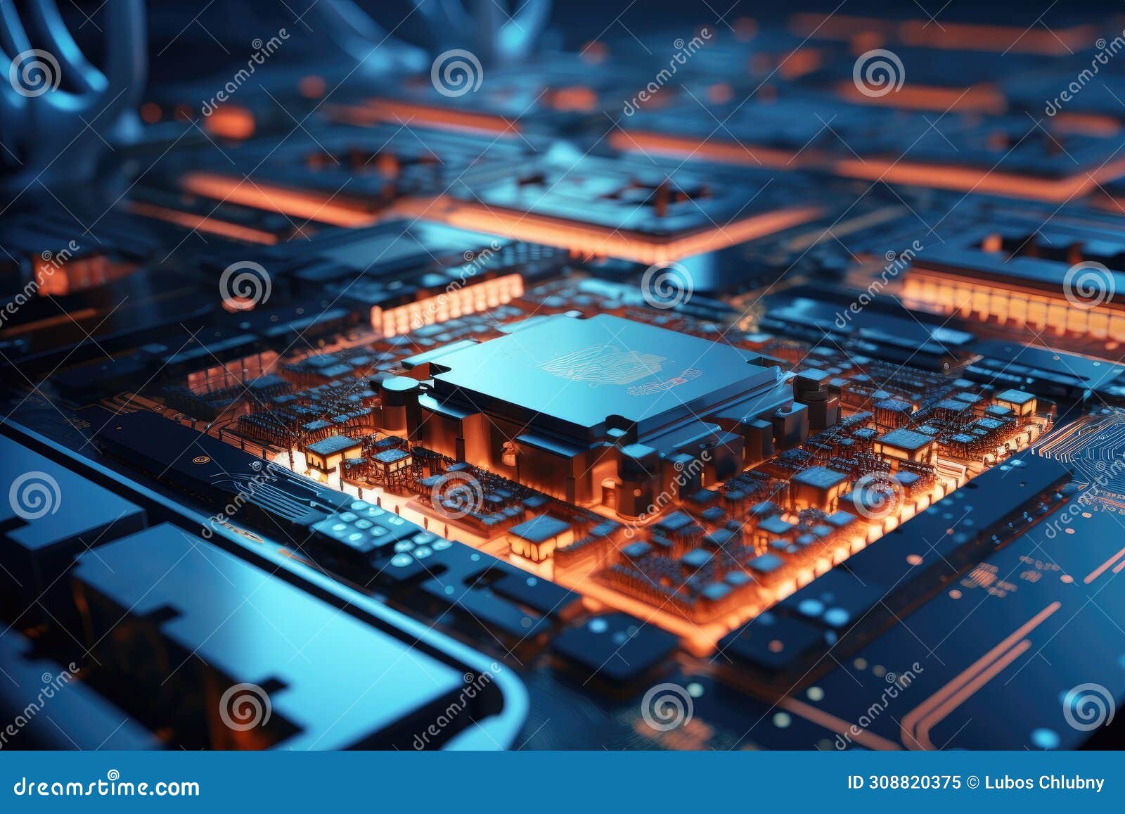 Complex Circuit Board, Illustrating the Integration of Artificial ...