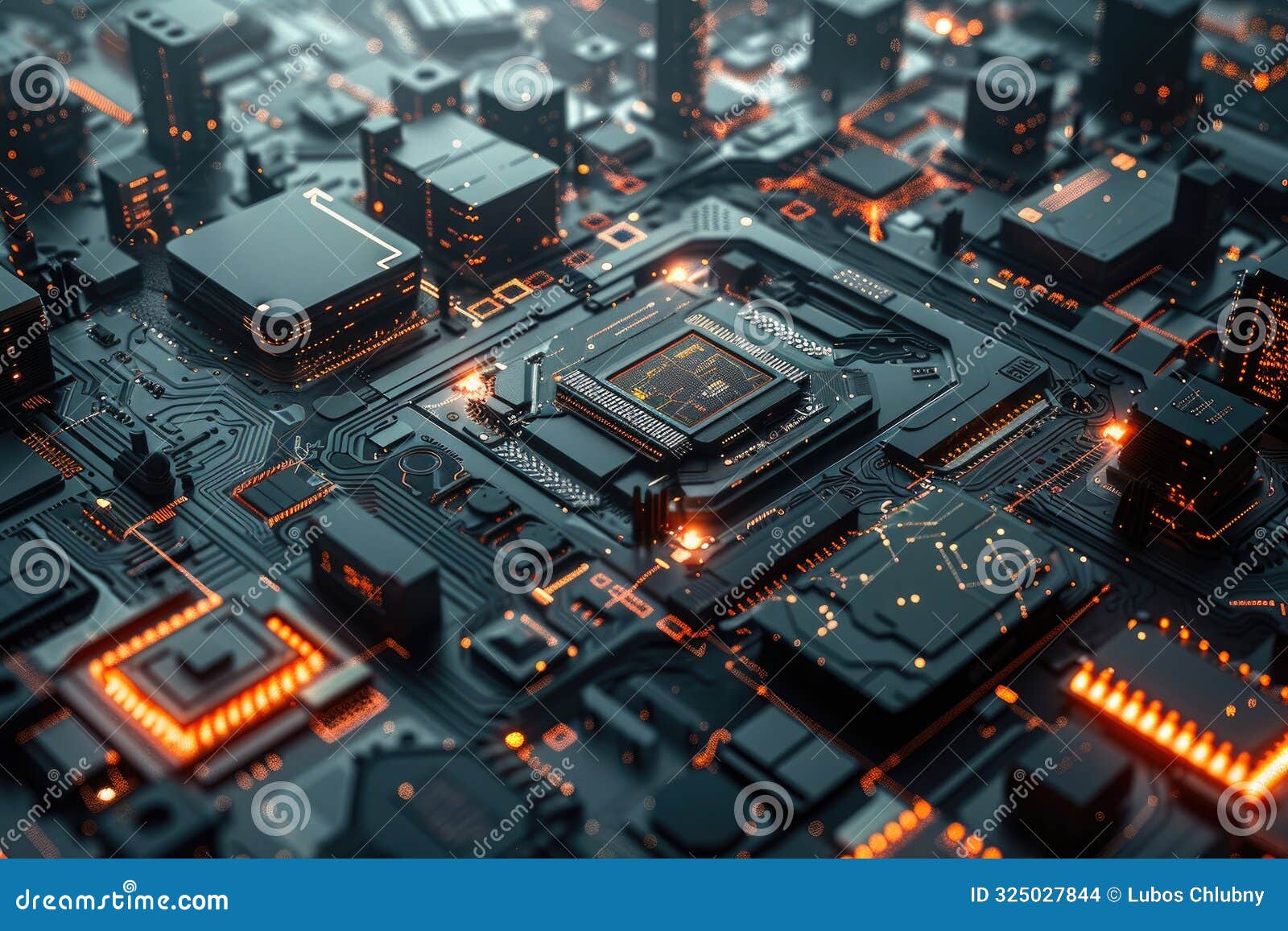 Complex Circuit Board, Illustrating the Integration of Artificial ...