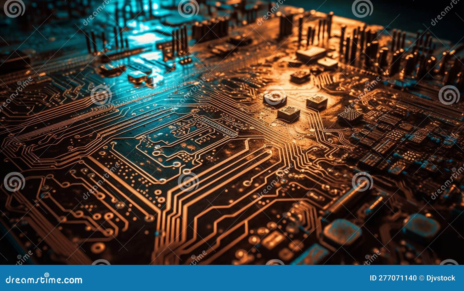 Complex Circuit Board with Intricate Connections Generated by AI Stock ...