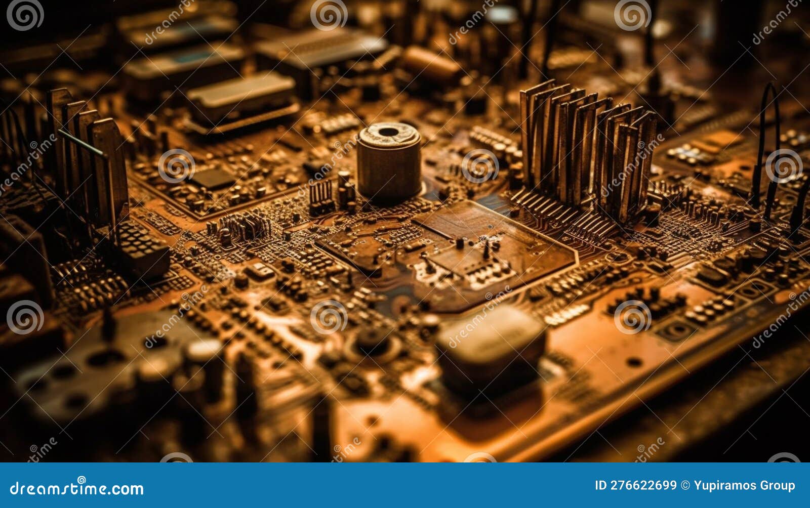 Complex Circuit Board Powers Futuristic Desktop Computer Generated by ...