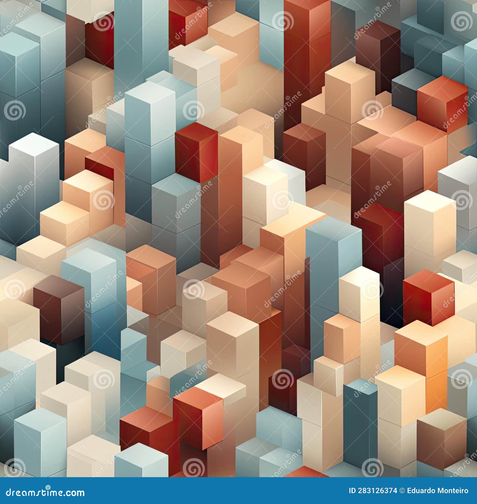 Complex City Blocks with Colorful Graphics and Isometric Perspective ...