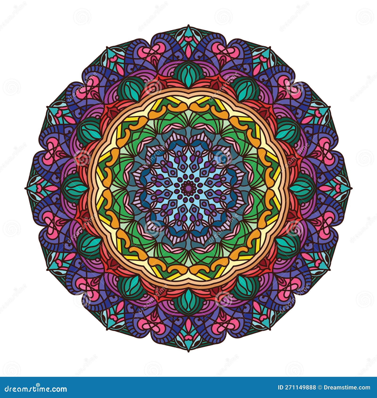 Complex Colorful Mandala Pattern Design Stock Vector - Illustration of ...