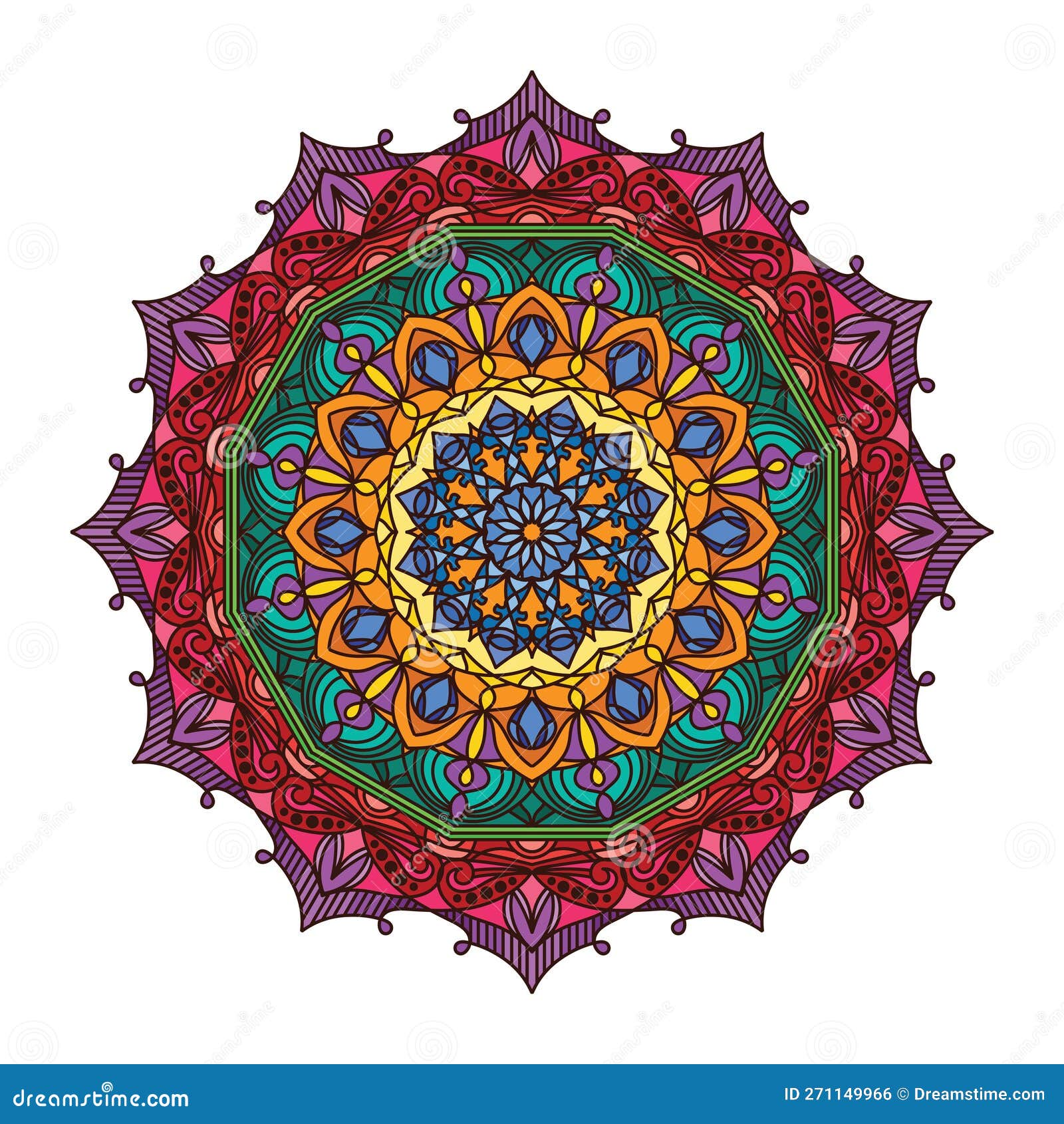 Complex Colorful Mandala Pattern Design Stock Vector - Illustration of ...