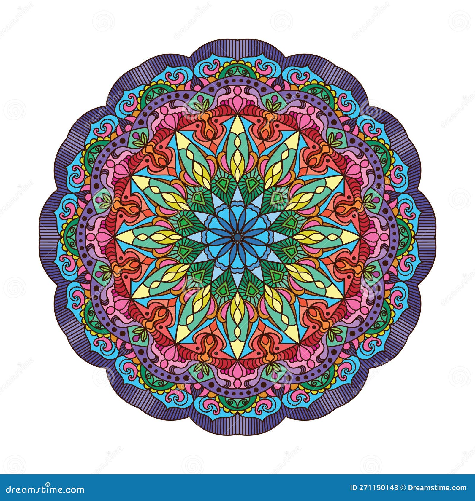 Complex Colorful Mandala Pattern Design Stock Vector - Illustration of ...