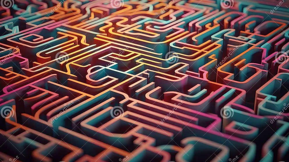 A Complex and Colorful Maze with Multiple Paths and Intersections ...