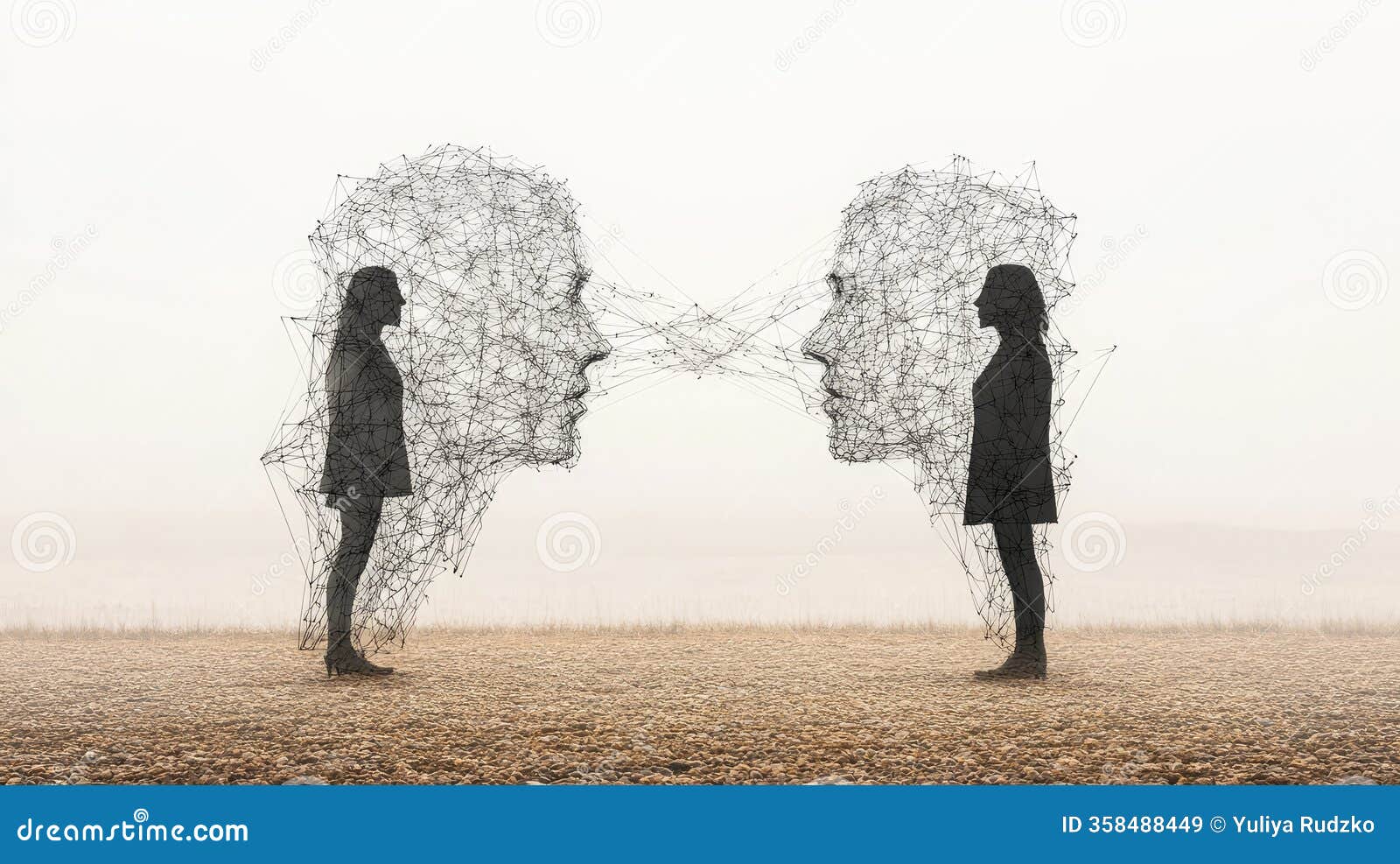 Complex Communication Concept with Tangled Lines Illustrating ...