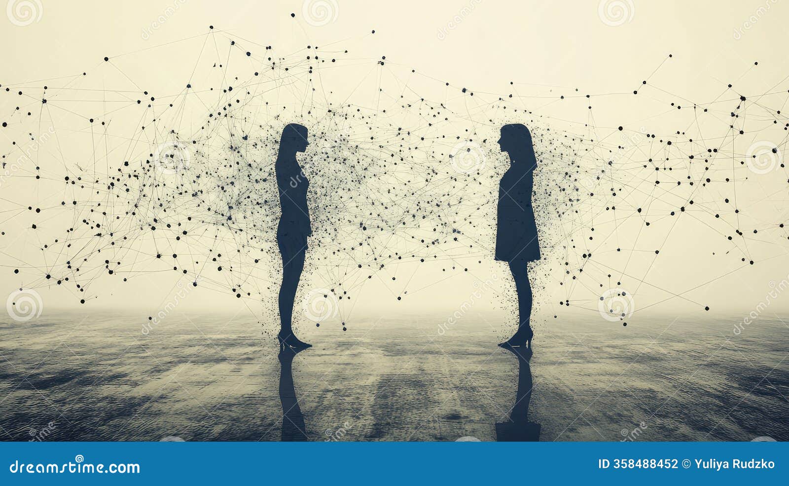 Complex Communication Concept with Tangled Lines Illustrating ...