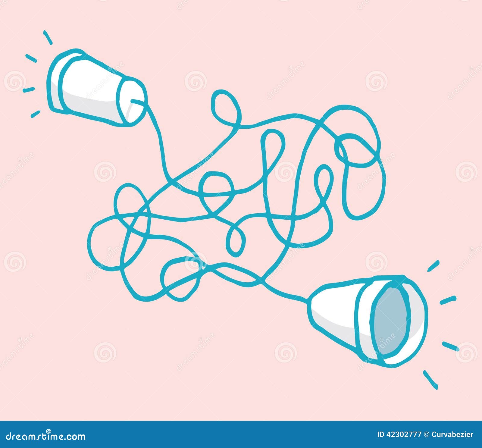 Complex Communication between Two Cups Stock Vector - Illustration of ...