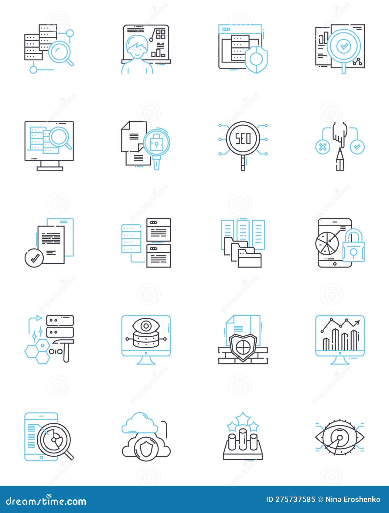 Complex Computation Linear Icons Set Algorithm Calculation Computation Regression 1617