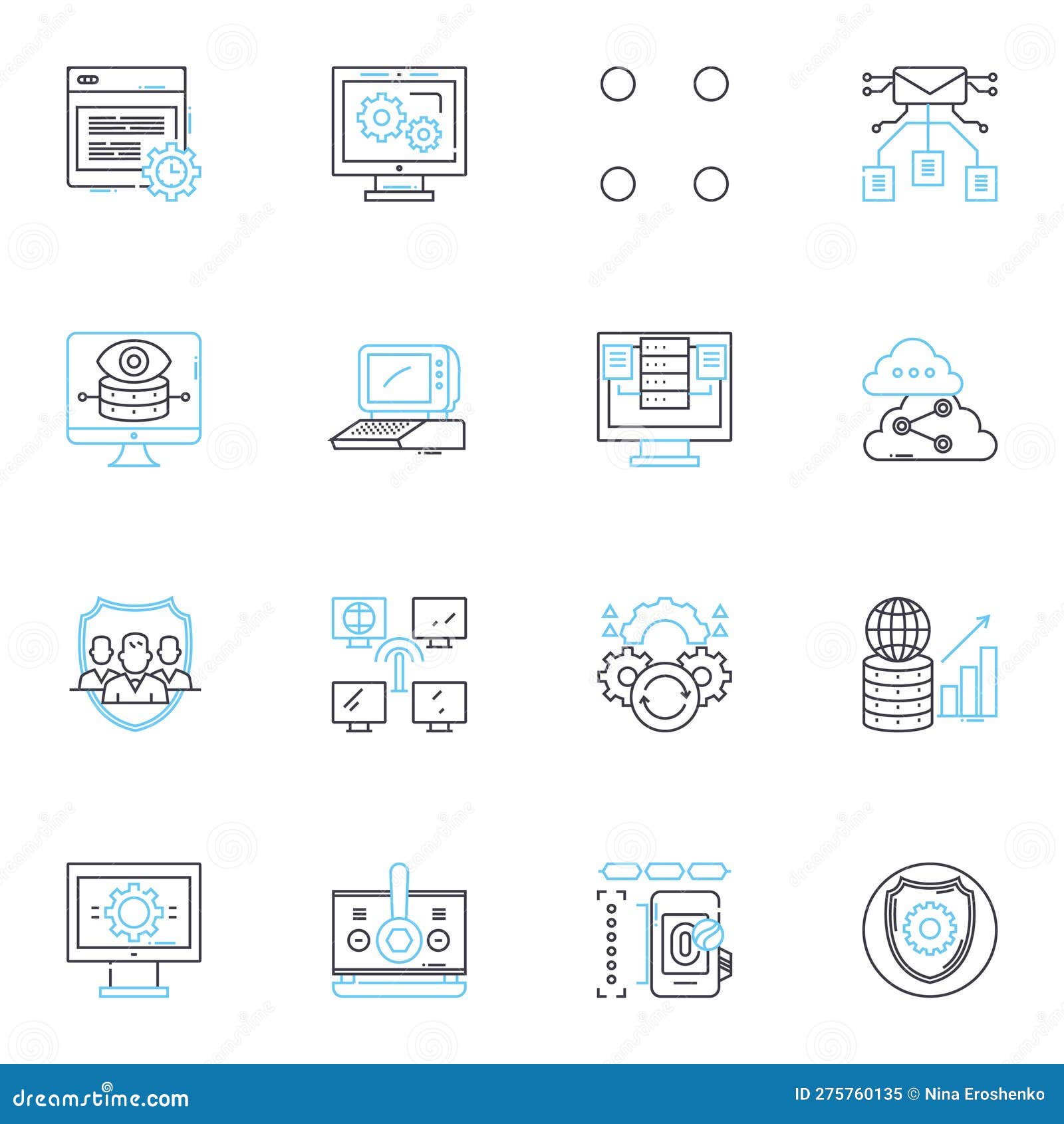 Complex Computation Linear Icons Set Algorithm Calculation Computation Regression