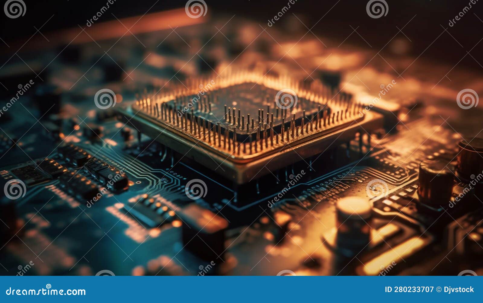 Complex Computer Circuit Board with Electrical Components and Silicone ...