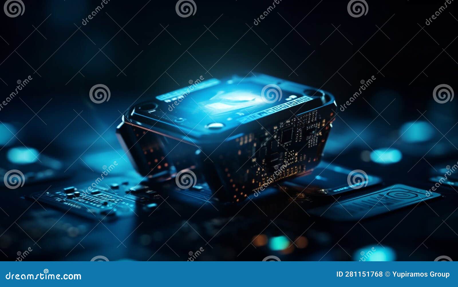 Complex Computer Circuit Board Showcases Futuristic Semiconductor Technology and Connectivity ...