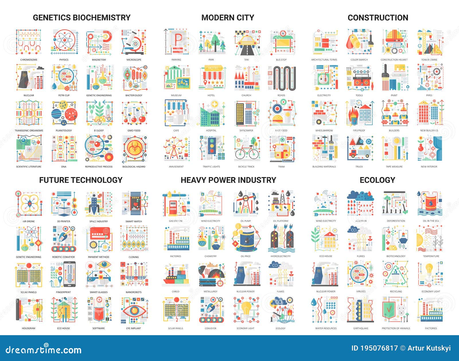 Complex Concept Icons, Vector Illustration Modern Design Set with ...