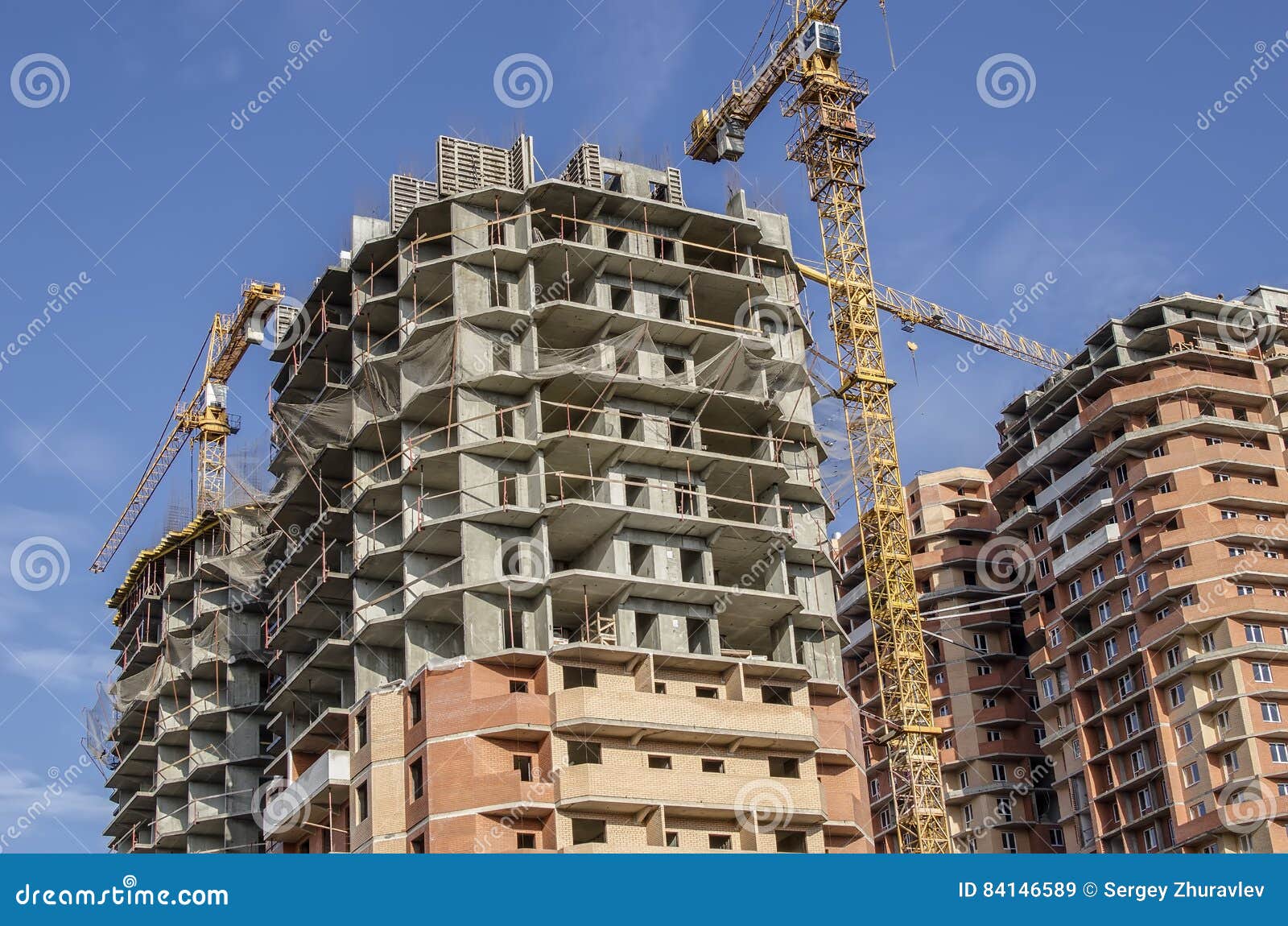 Complex Construction of Brick Buildings Stock Image - Image of ...