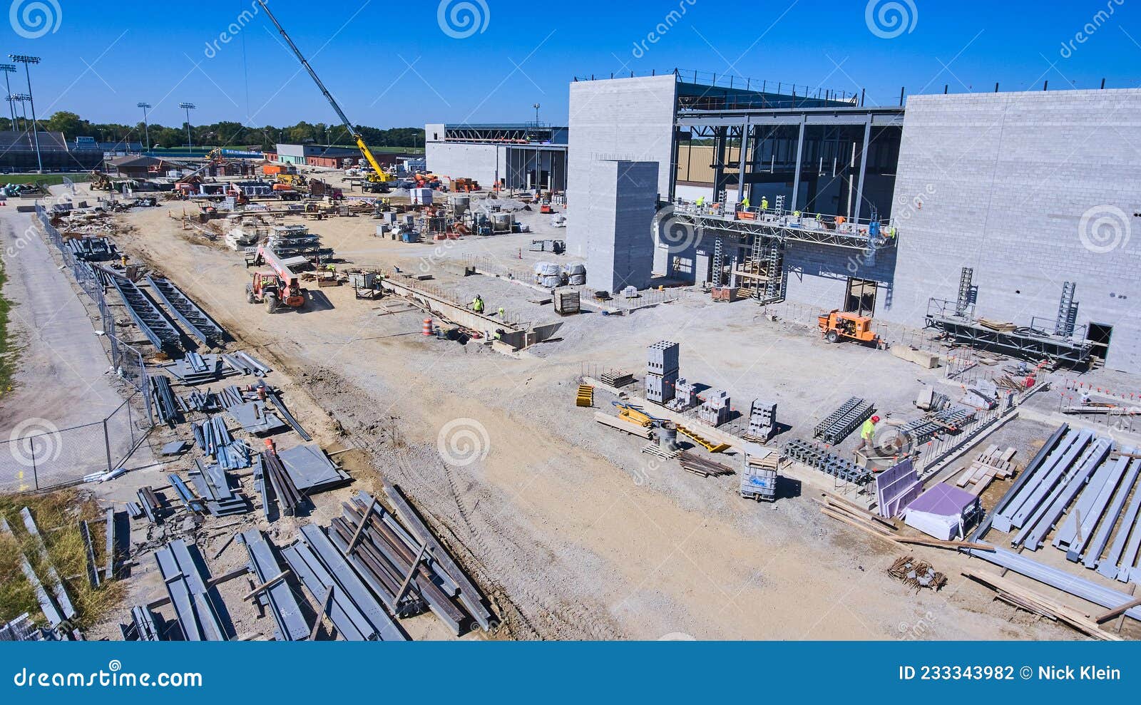 Complex Construction Site in Indiana of High School Building Stock ...
