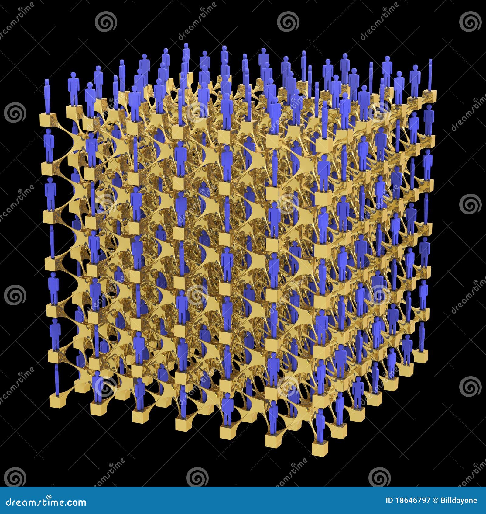 Complex Cube Networking Structure Stock Illustration - Illustration of ...