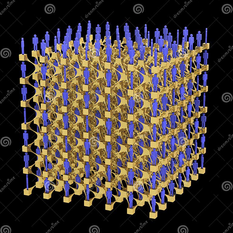 Complex Cube Networking Structure Stock Illustration - Illustration of ...