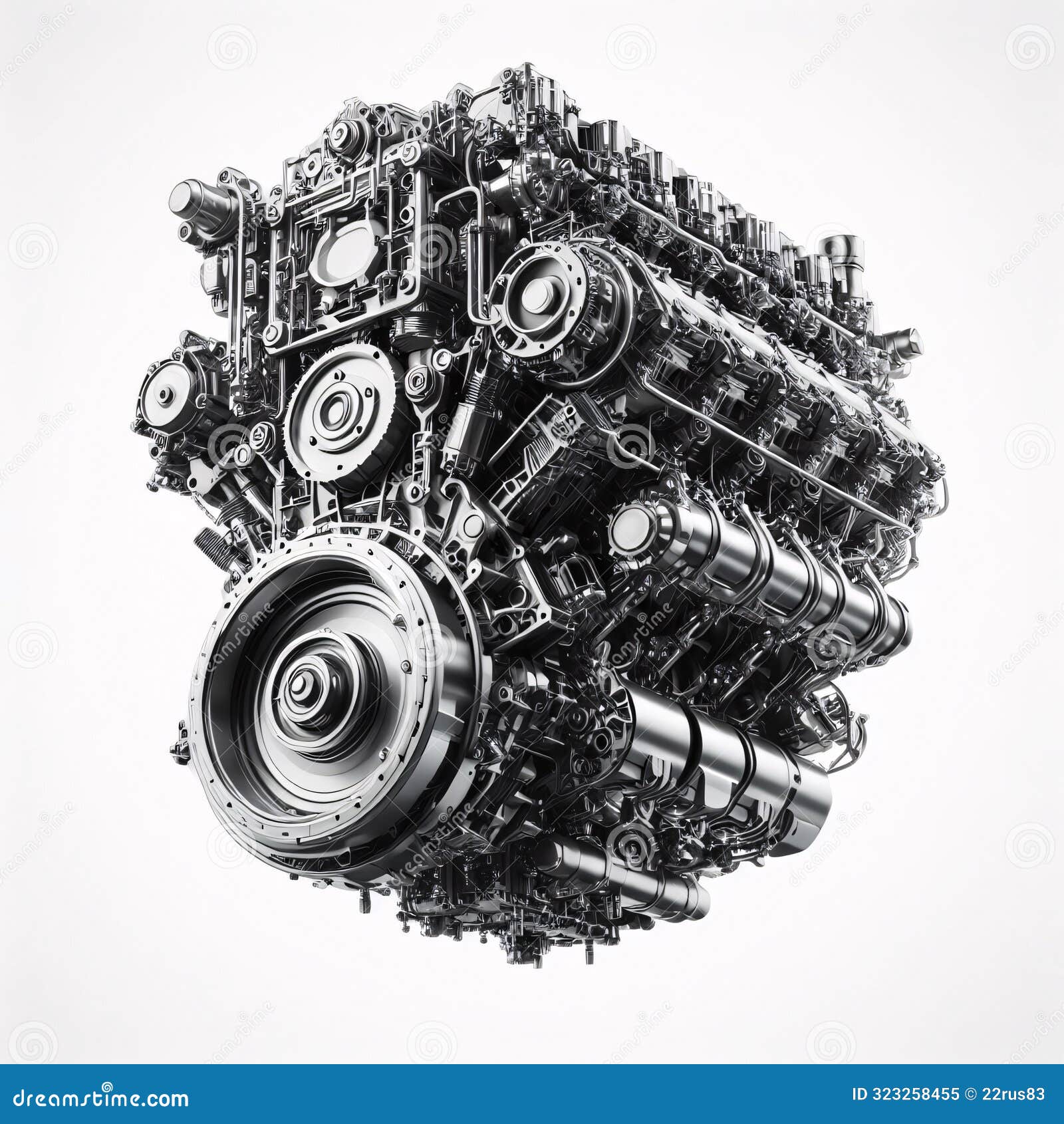 Complex 3D Engine Structure Design Stock Image - Image of engineering ...