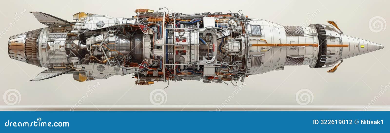 Jet Engine Cutaway View