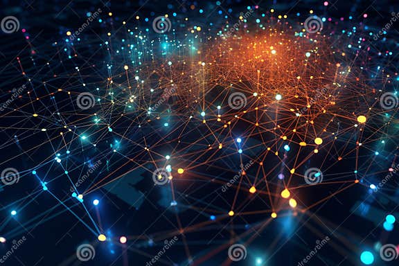 Complex Data Network Technology Web Visualization Illustration ...