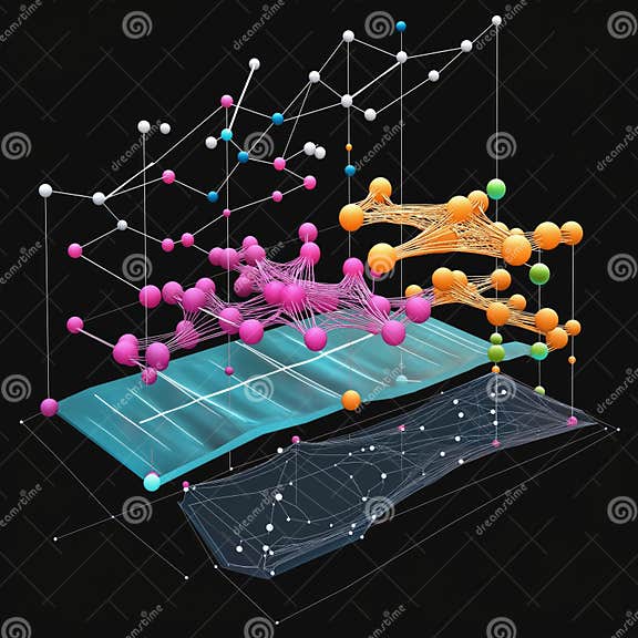 Complex Data Visualization with Colored Spheres and Connecting Lines ...