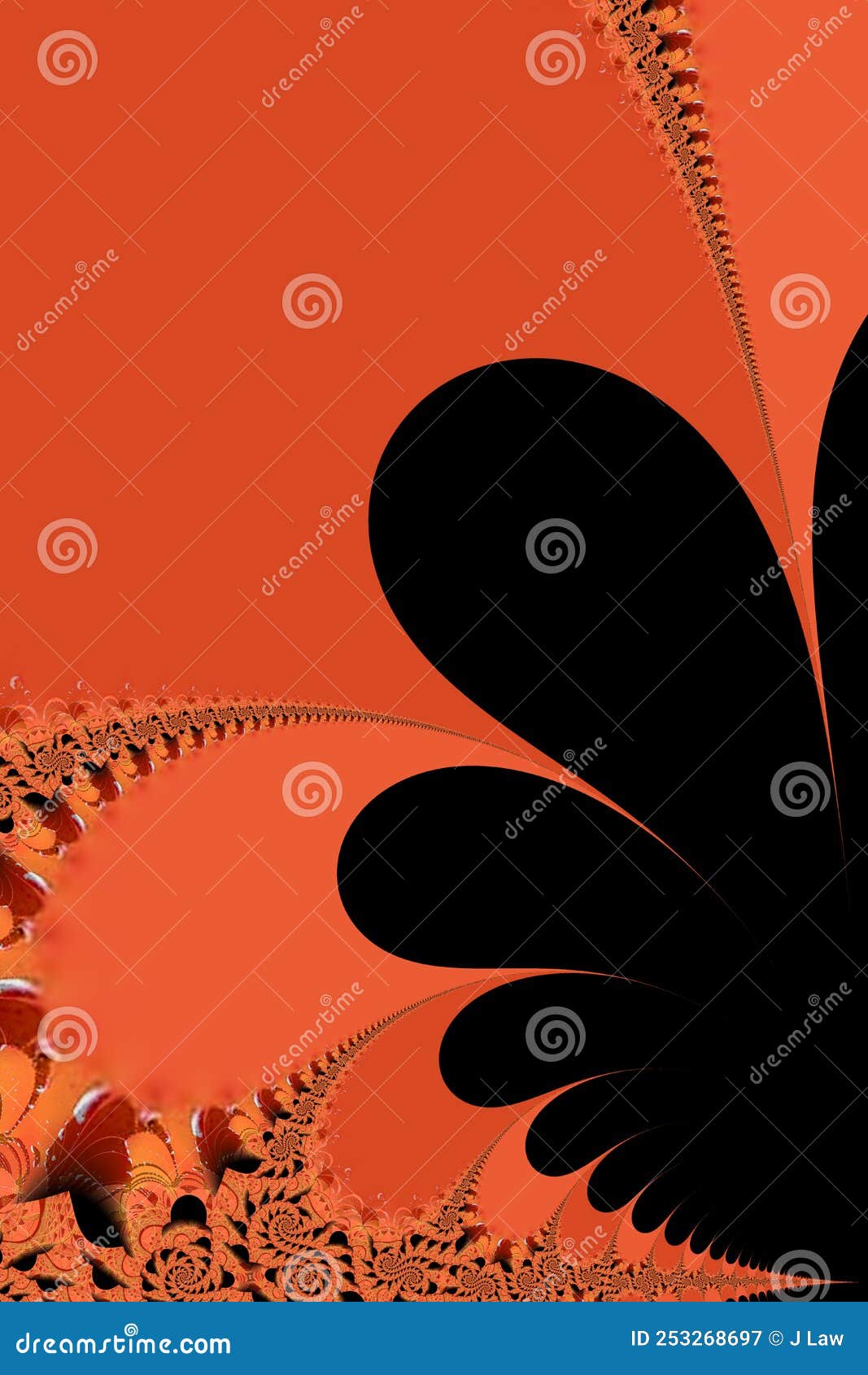 Complex Design 3D Fractal Structure in Red on a Black Background Stock ...