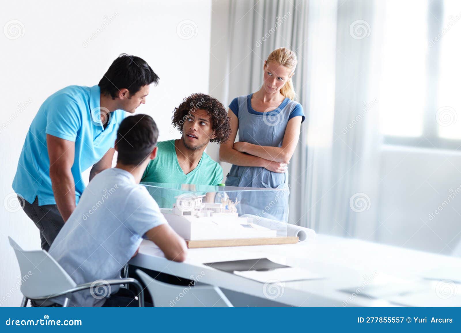 This is a Complex Design. a Group of Architects Discussing a Building ...