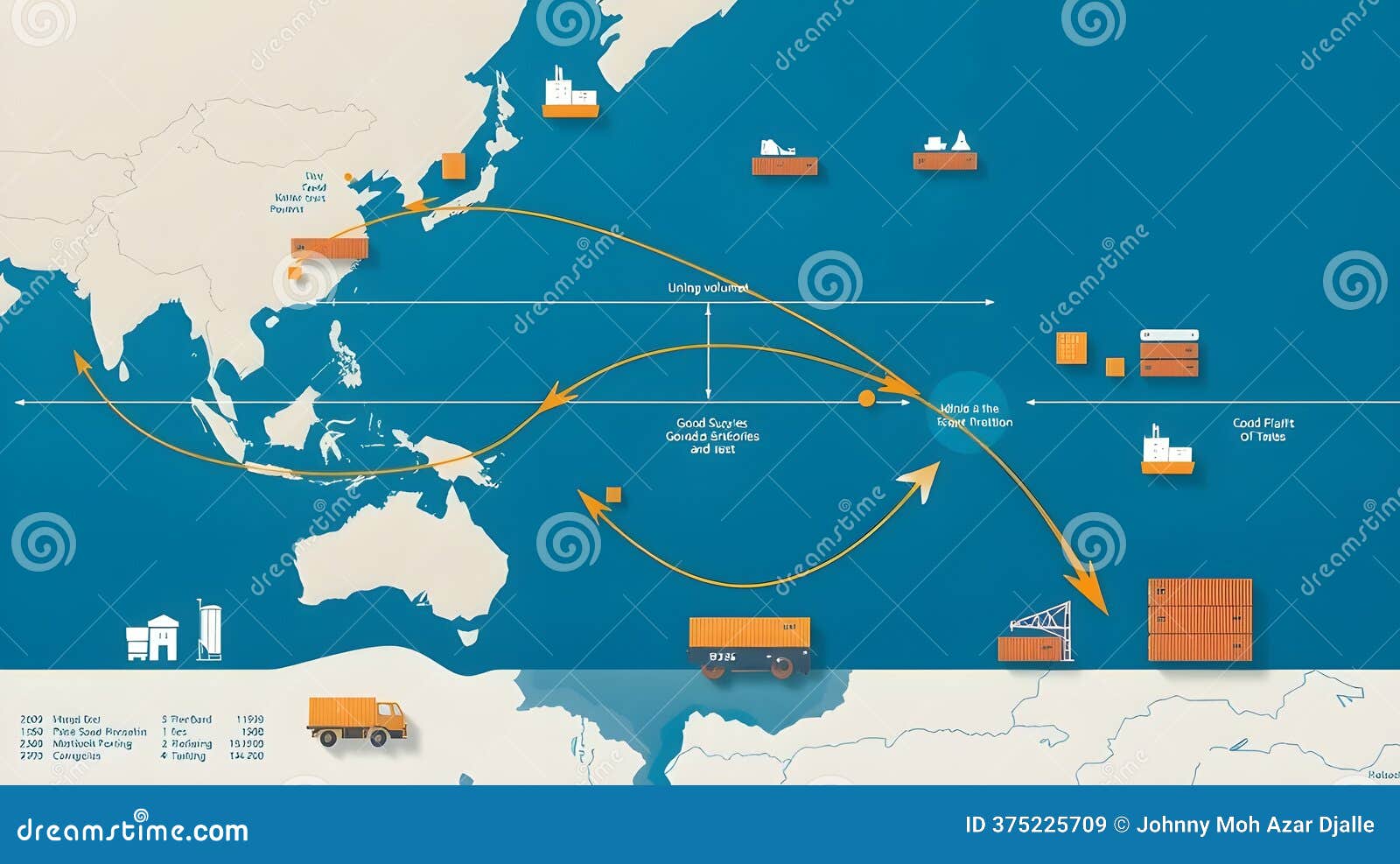 A Complex Diagram Showing The Flow Of Goods Across Borders Stock ...