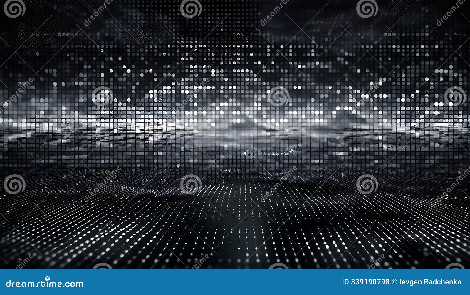 Intricate Digital Background with Pixelated Gray Data Dots Creating a ...