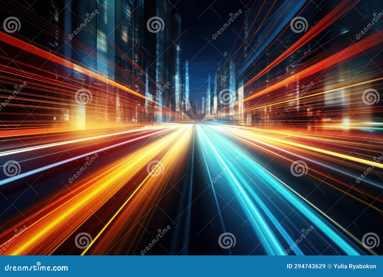 Complex Digital Data Flow Motion. Generate Ai Stock Illustration ...