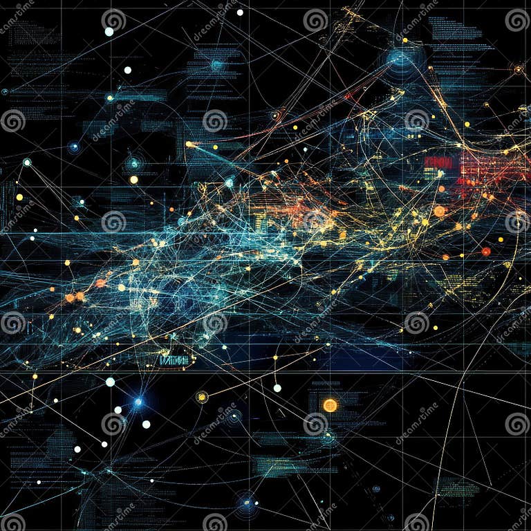 Complex Digital Network Visualizing Cyber Connections in a Data Grid ...