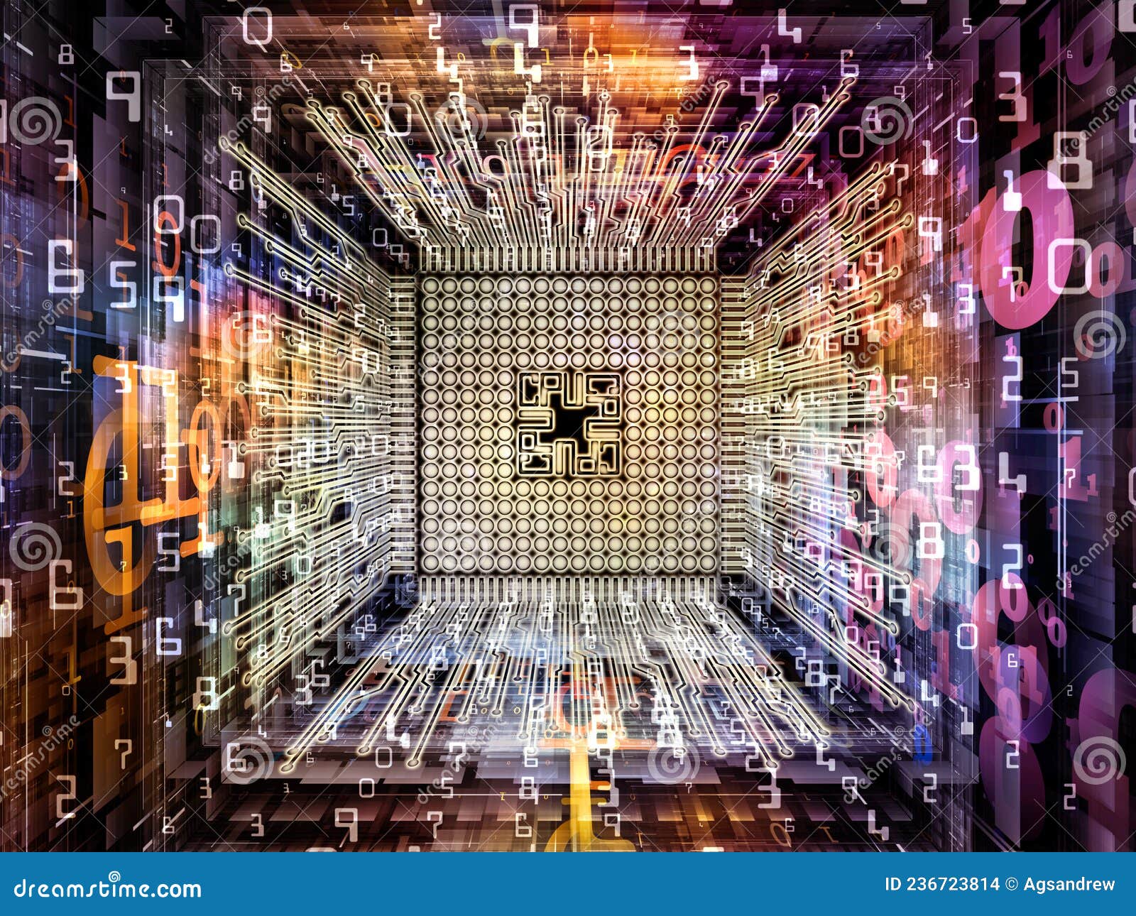 Complex Digital Processor stock illustration. Illustration of machine ...