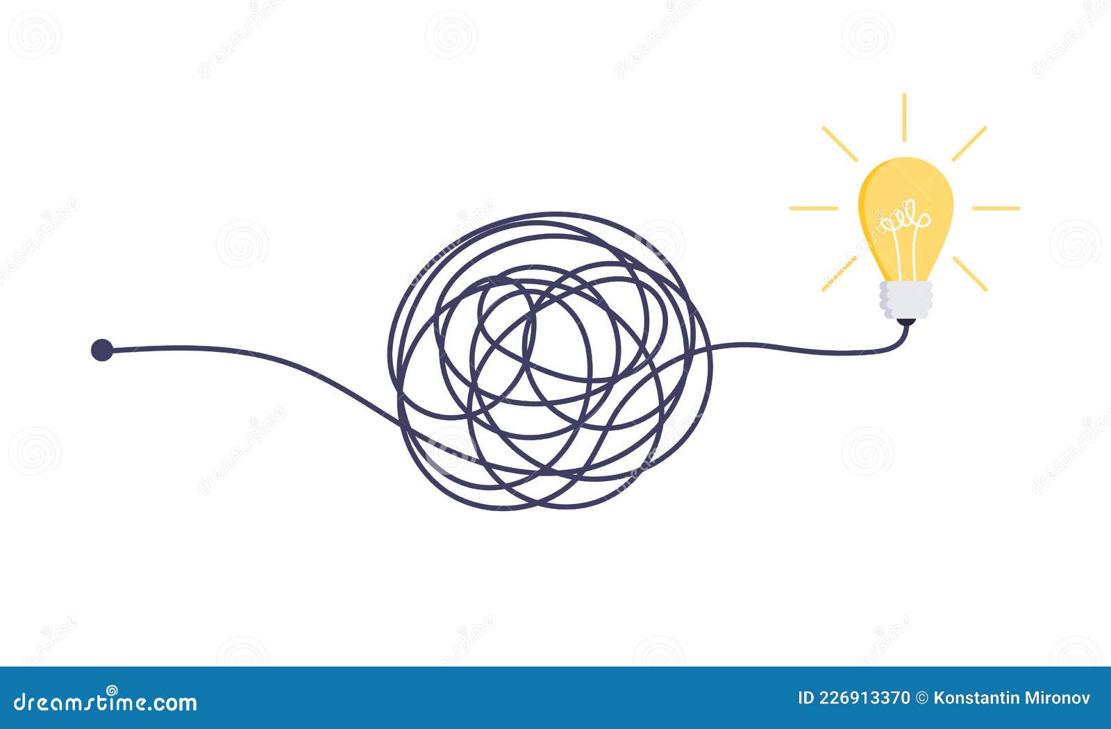 Complex, Easy Process Of Solving Difficult Problem, Electric Lamp With ...