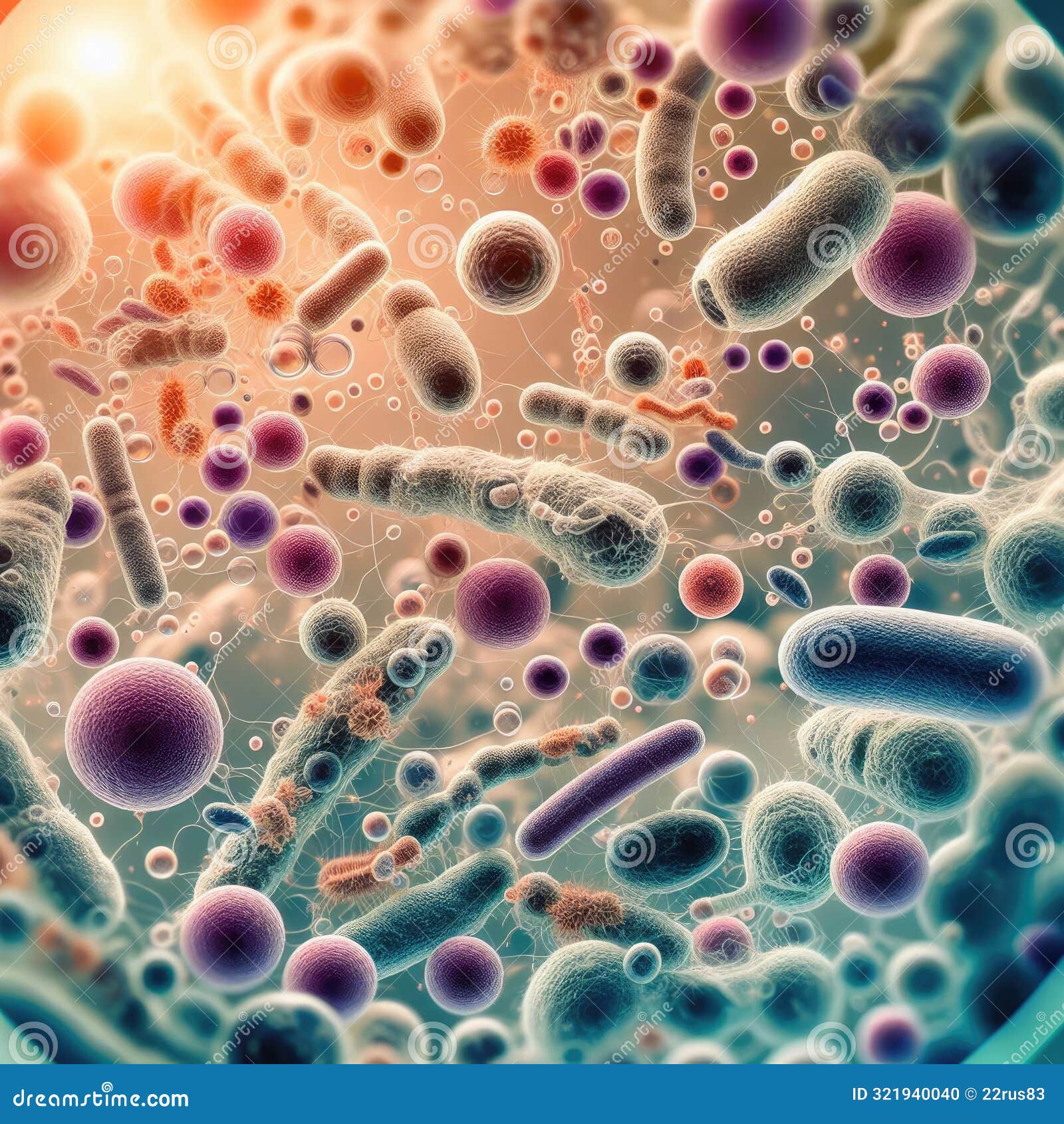 Complex Ecosystem of Bacteria and Viruses Stock Photo - Image of study ...