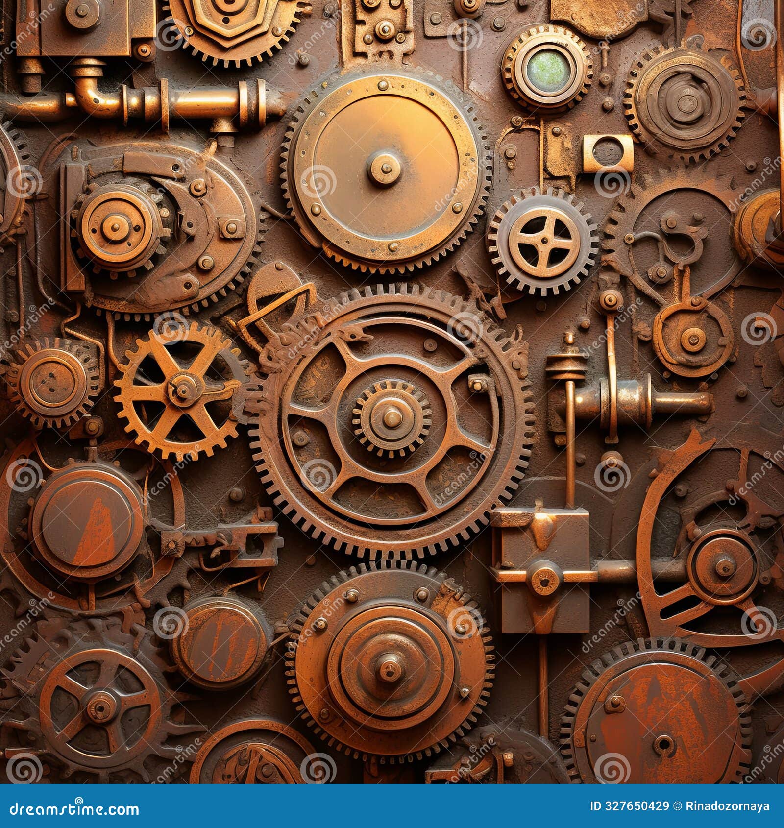 Intricate Steampunk Clockwork Gears and Cogs on a Grunge Background ...