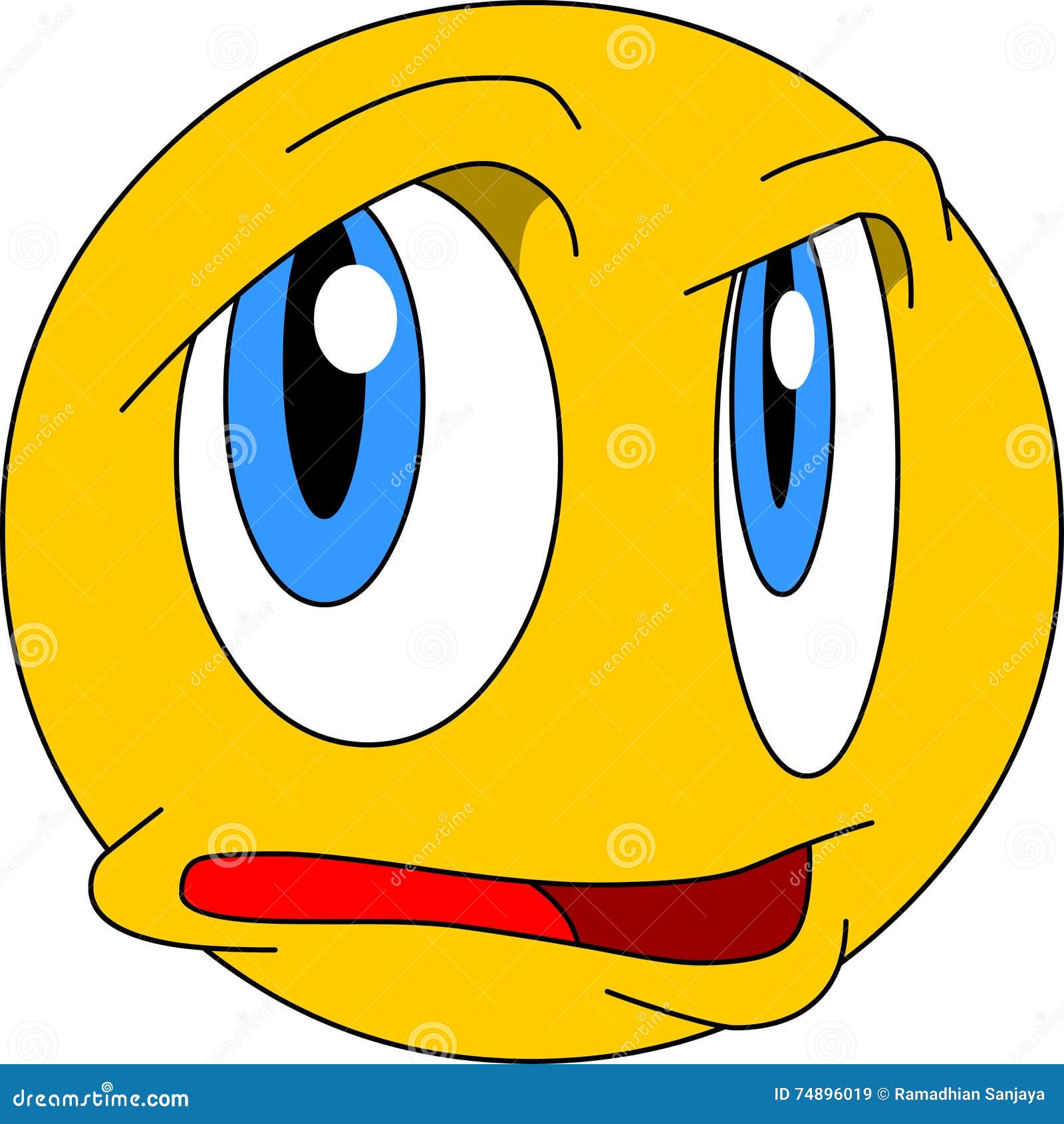 Complex emotion emoticon stock vector. Illustration of yellow - 74896019