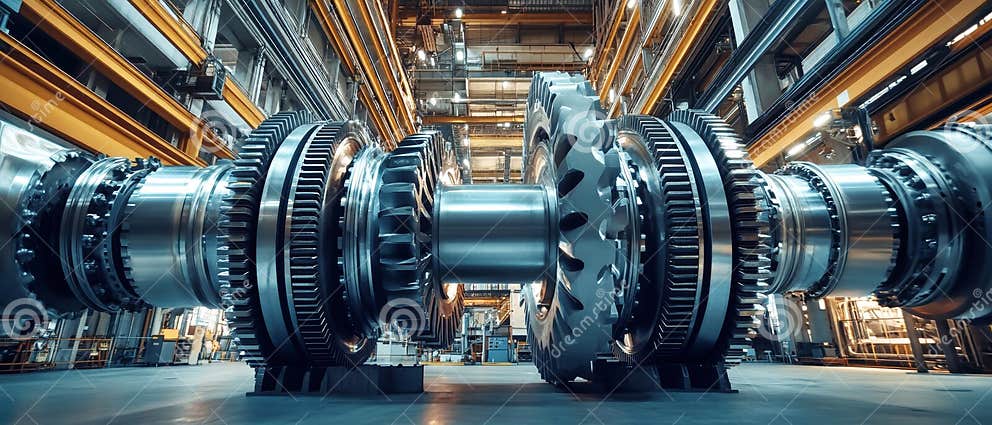 Complex Engineering Captured in a Modern Gas Engine Assembly Featuring ...