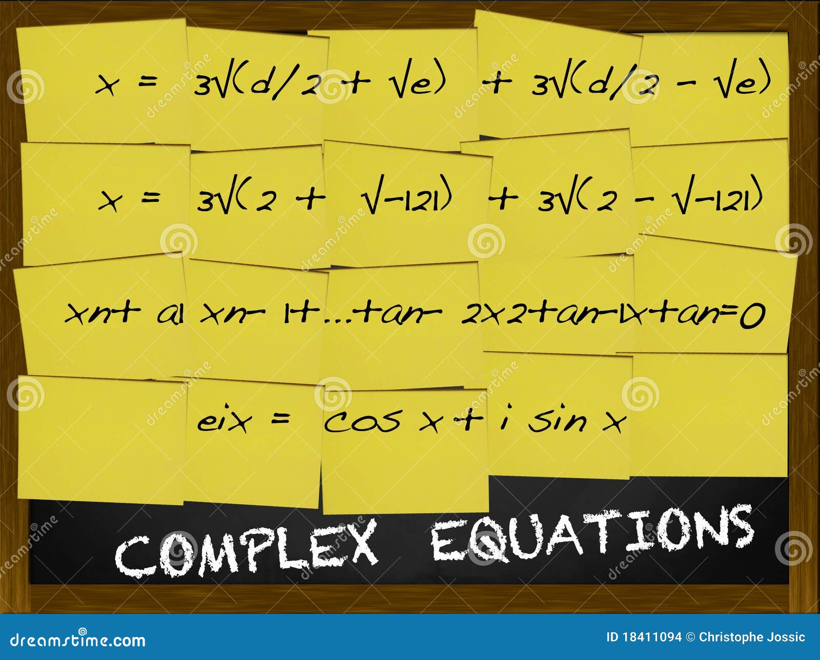 Complex Equation Written on Yellow Notes Stock Illustration ...