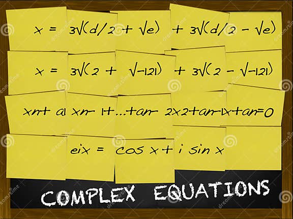 Complex Equation Written on Yellow Notes Stock Illustration ...