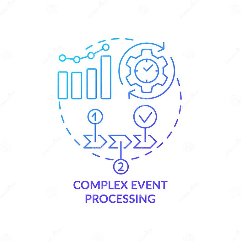 Complex Event Processing Blue Gradient Concept Icon Stock Vector ...
