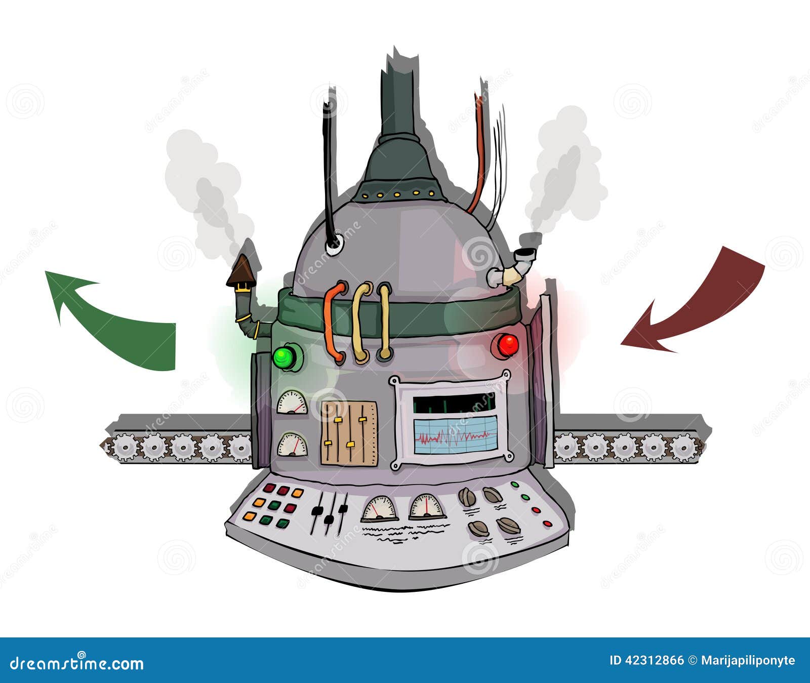 Complex fantastic machine stock illustration. Illustration of factory ...