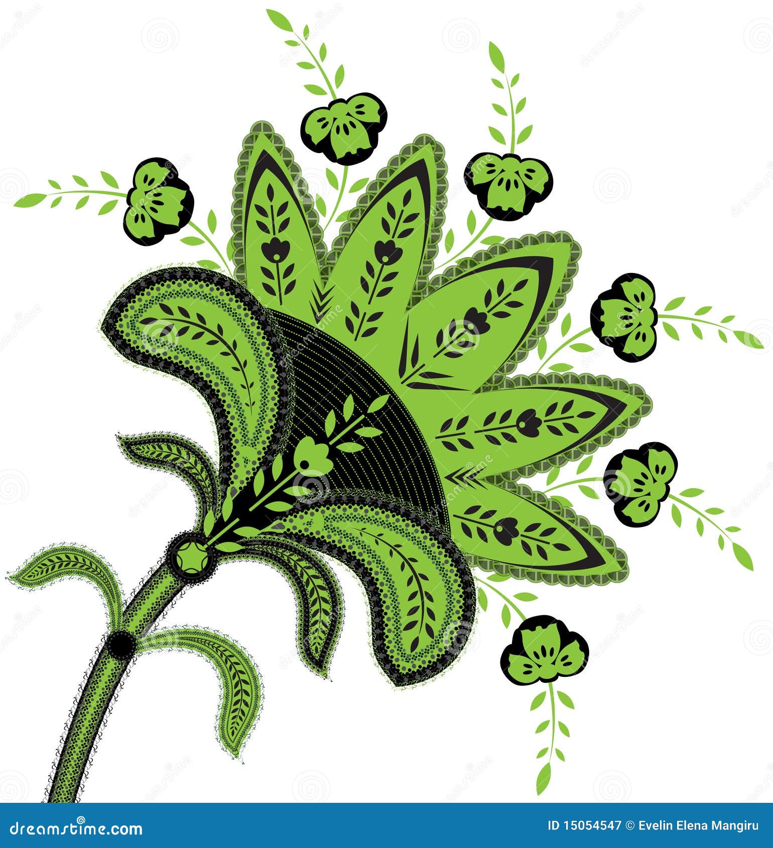 Complex Flower with Fine Details Stock Vector - Illustration of design ...