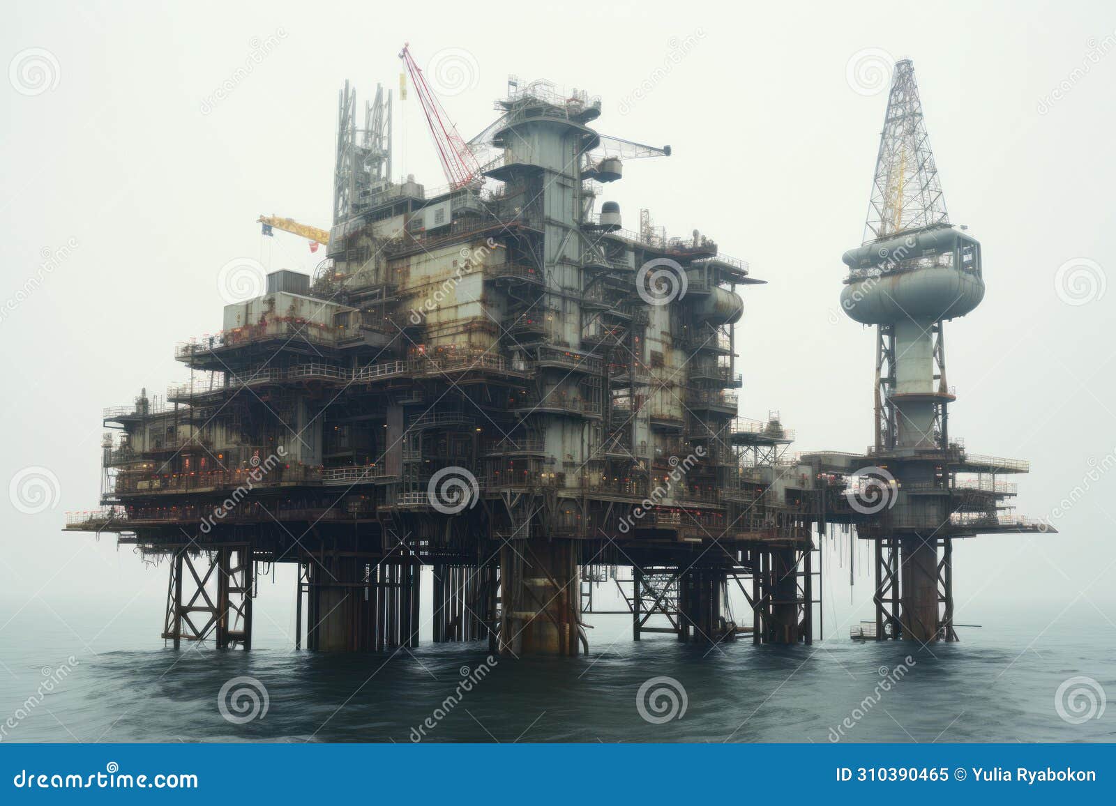 Complex Gas Rig Platform. Generate Ai Stock Image - Image of petroleum ...