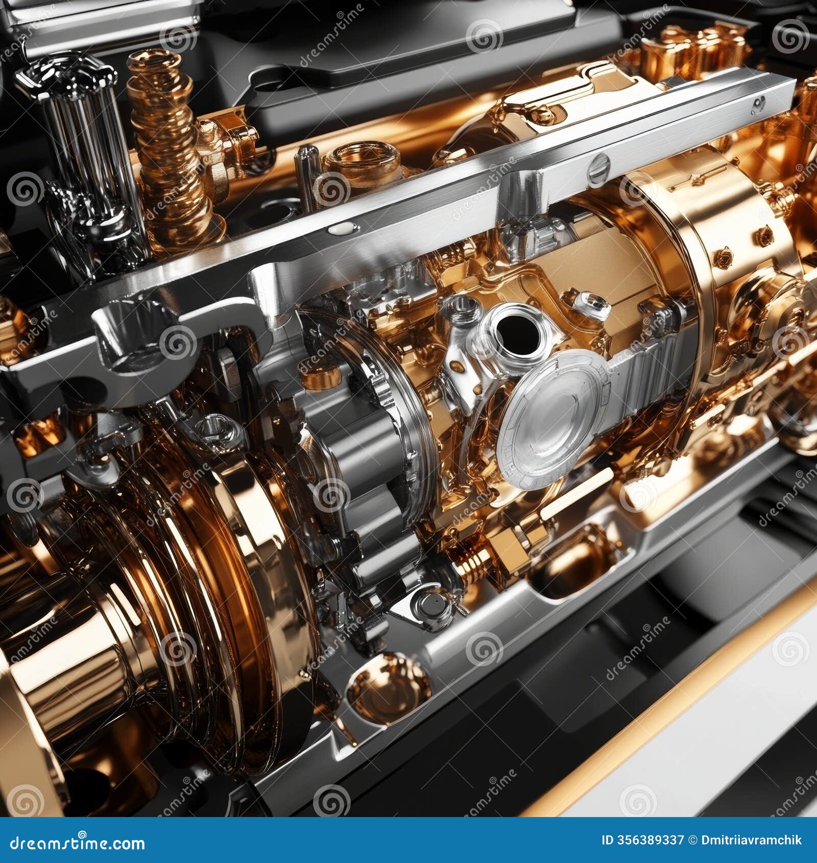 A Complex Gear Mechanism Featuring Multiple Interlocking Cogs and a ...