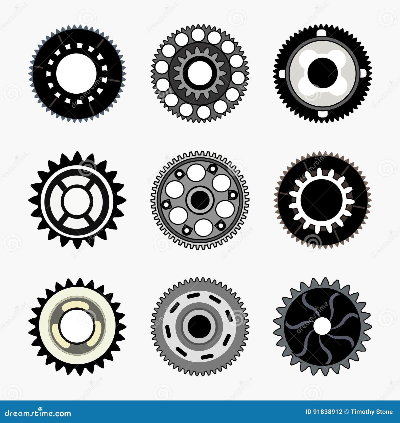 Complex Gear set stock vector. Illustration of construction - 91838912