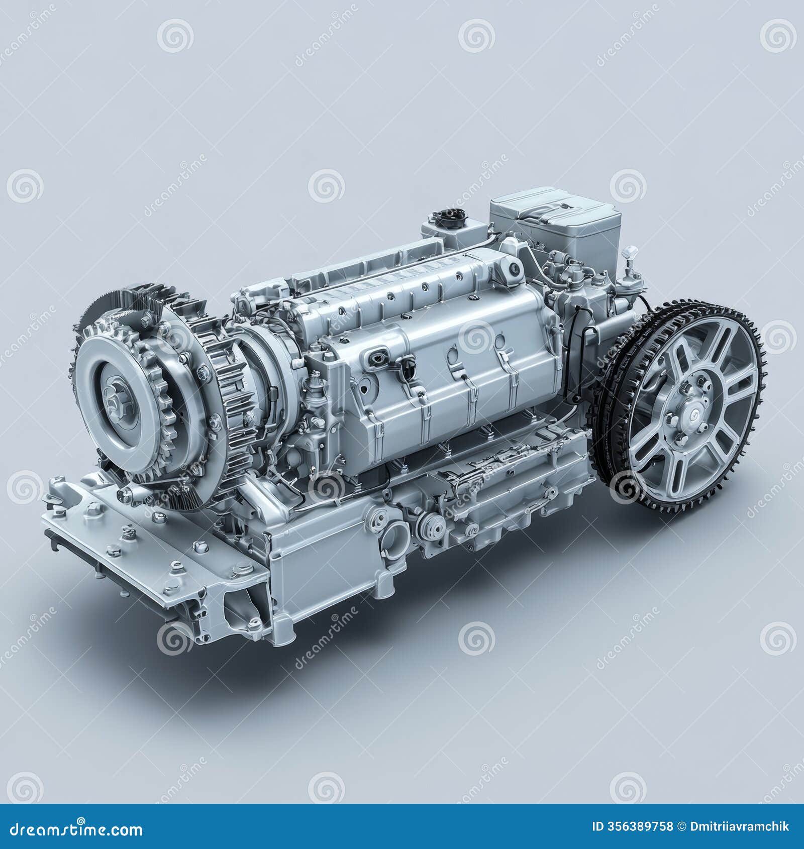 A Complex Gear System Featuring Multiple Interlocking Cogs and a ...