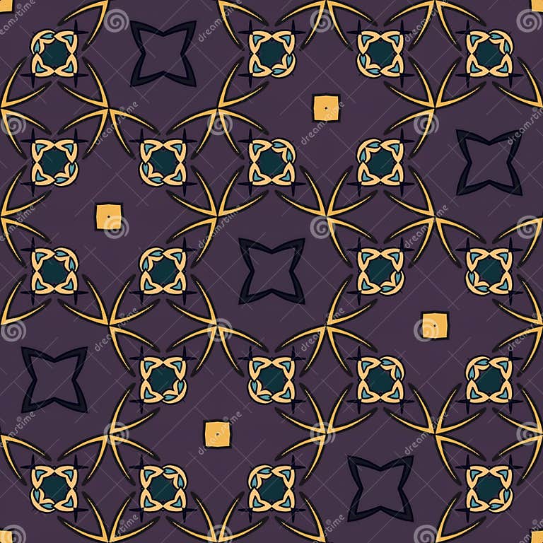 Complex Geometric Pattern with Interconnected Shapes. Stock ...