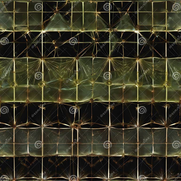 Golden Translucent Grid of Organic Fibers Stock Illustration ...