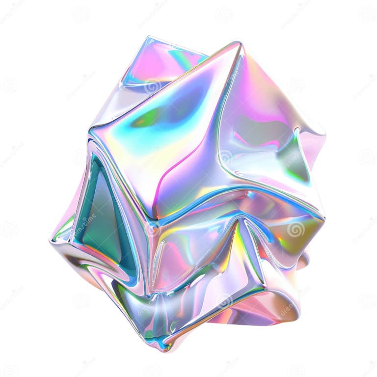 A Complex Geometric Star Shape with an Iridescent Surface Stock Image ...