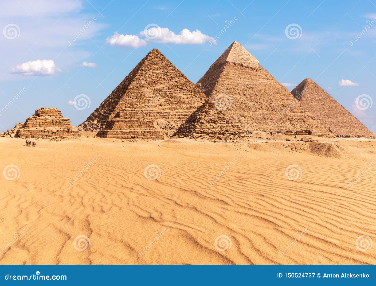 Complex of Giza Pyramids in Egypt, Sunny Day View Stock Image - Image ...